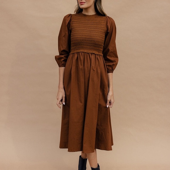 Roolee | Dresses | Roolee Puff Sleeve Midi Sweater Dress | Poshmark